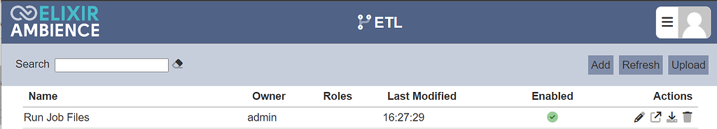 Run Job Files using the ETL Module - Ambience 2020+ ETL Cookbook - Elixir Support Forum